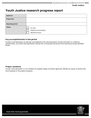Fillable Online Youth Justice research progress report Fax Email Print - pdfFiller