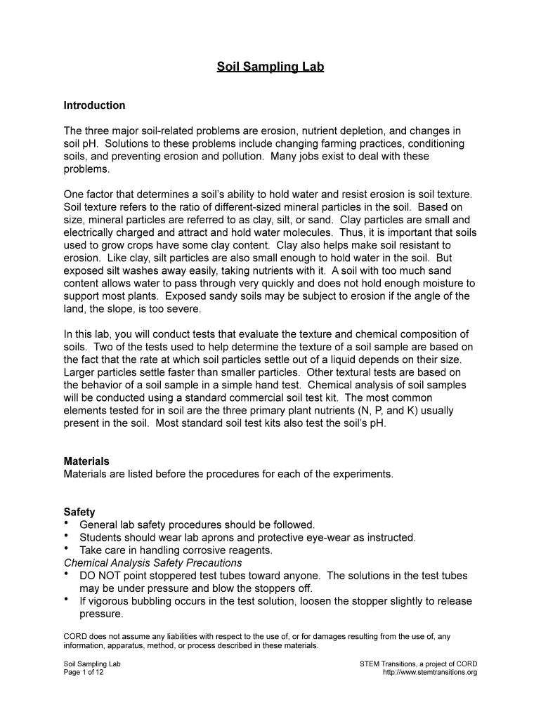 Fillable Online Soil Sampling Lab Fax Email Print - pdfFiller
