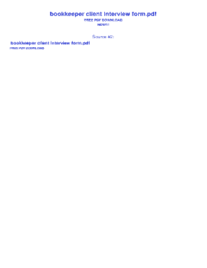 Fillable Online Bookkeeper client interview form - Bing - pdfdirppcom ...