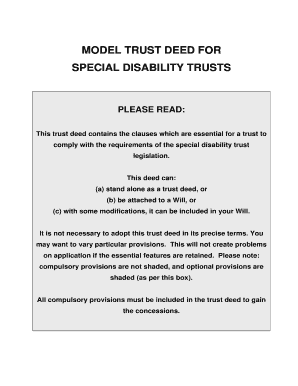 Fillable Online MODEL TRUST DEED FOR Fax Email Print - pdfFiller