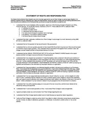Fillable Online STATEMENT OF RIGHTS AND RESPONSIBILITIES - Pitzer ...