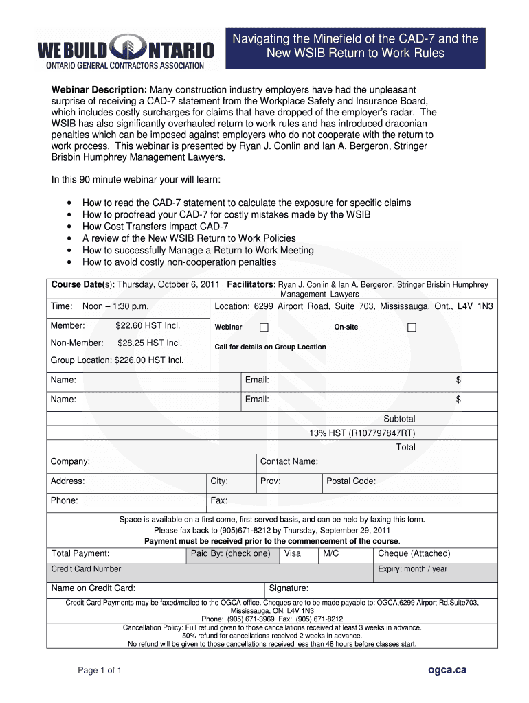 Fillable Online Navigating the Minefield of the CAD-7 and the New WSIB ...