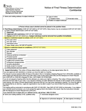 Fillable Online apps state or Notice of Final Fitness Determination ...