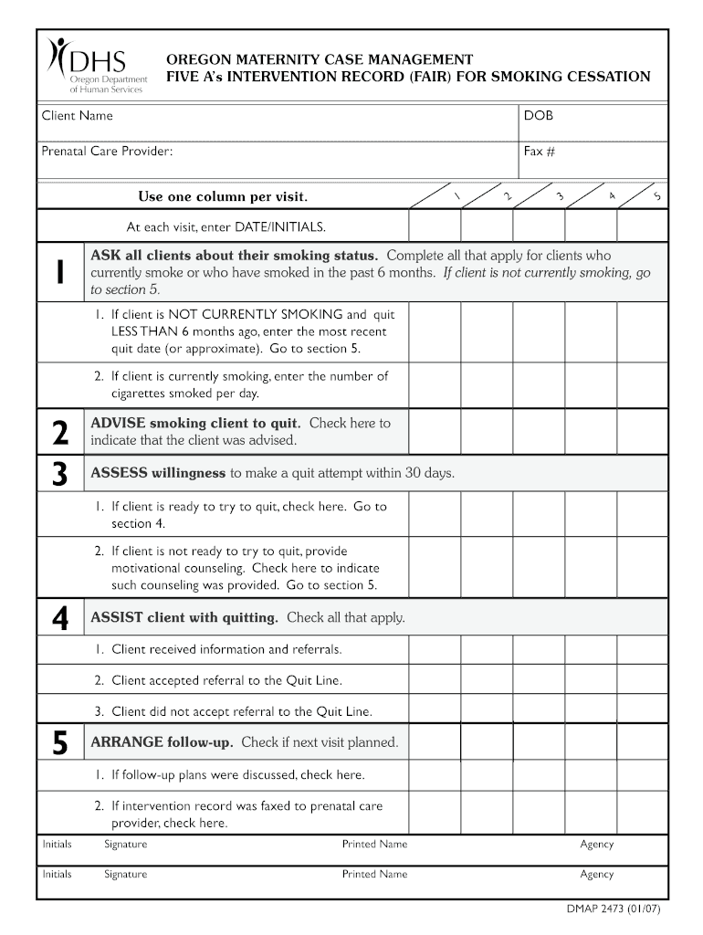 Fillable Online apps state or OMAP 2473 Oregon Maternity Case ...