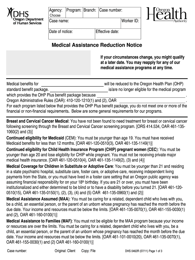 Fillable Online apps state or Medical Assistance Reduction Notice Fax ...