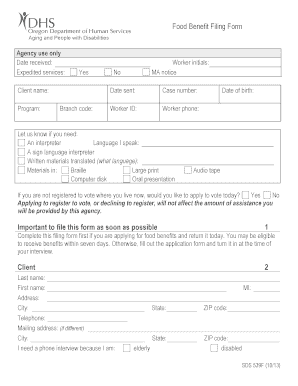 Fillable Online apps state or Food Benefit Filing Form - Oregon DHS ...