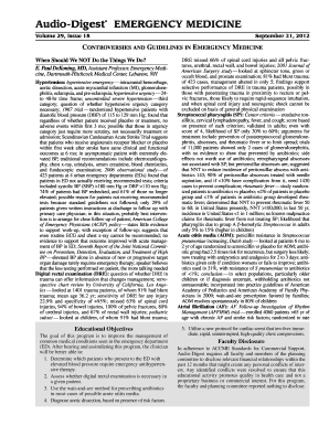 Fillable Online AudioDigest EMERGENCY MEDICINE Fax Email Print - pdfFiller