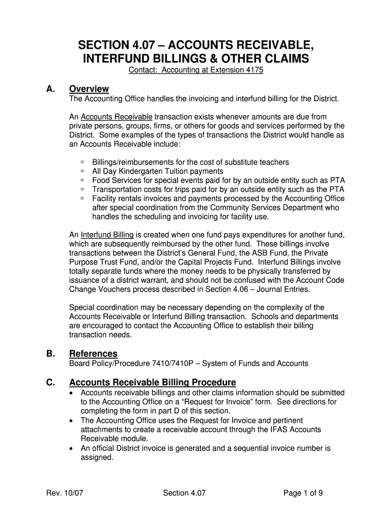 Fillable Online docushare everett k12 wa SECTION 407 ACCOUNTS ...