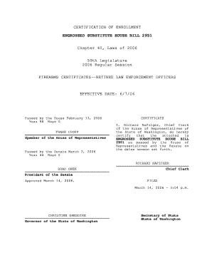 Fillable Online CERTIFICATION OF ENROLLMENT ENGROSSED SUBSTITUTE HOUSE ...