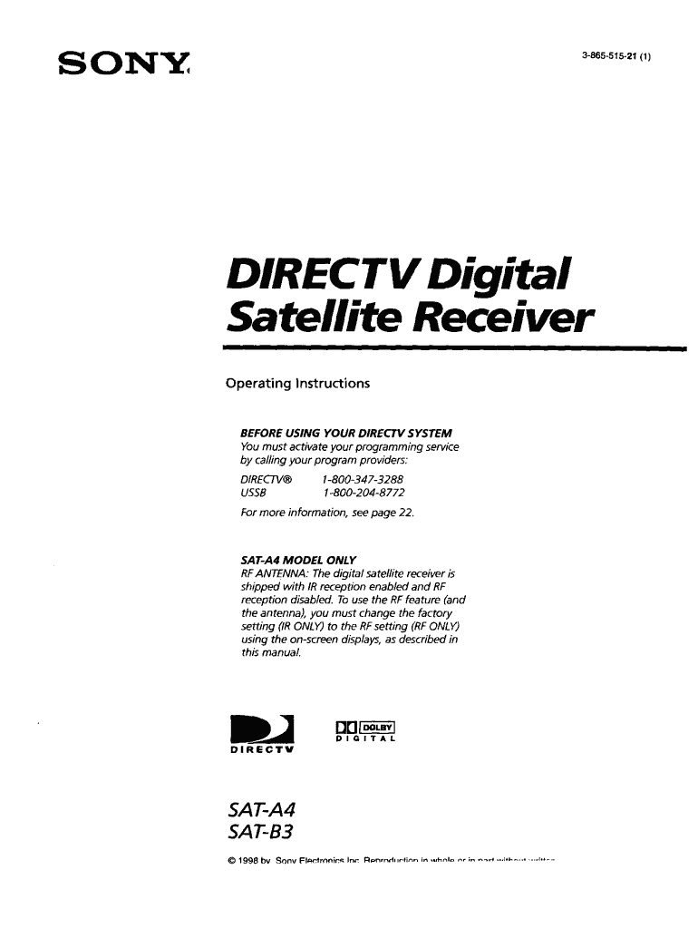 Fillable Online DIRECTV Digital Fax Email Print - pdfFiller