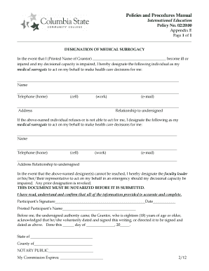 Fillable Online DE SIGNATION OF MEDICAL SURROGACY Fax Email Print ...