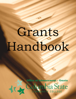 Fillable Online Grants Handbook Office of Advancement Grants Table of ...