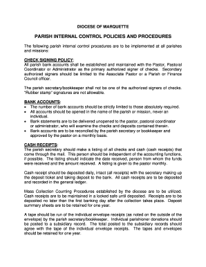 Fillable Online PARISH INTERNAL CONTROL POLICIES AND PROCEDURES Fax ...