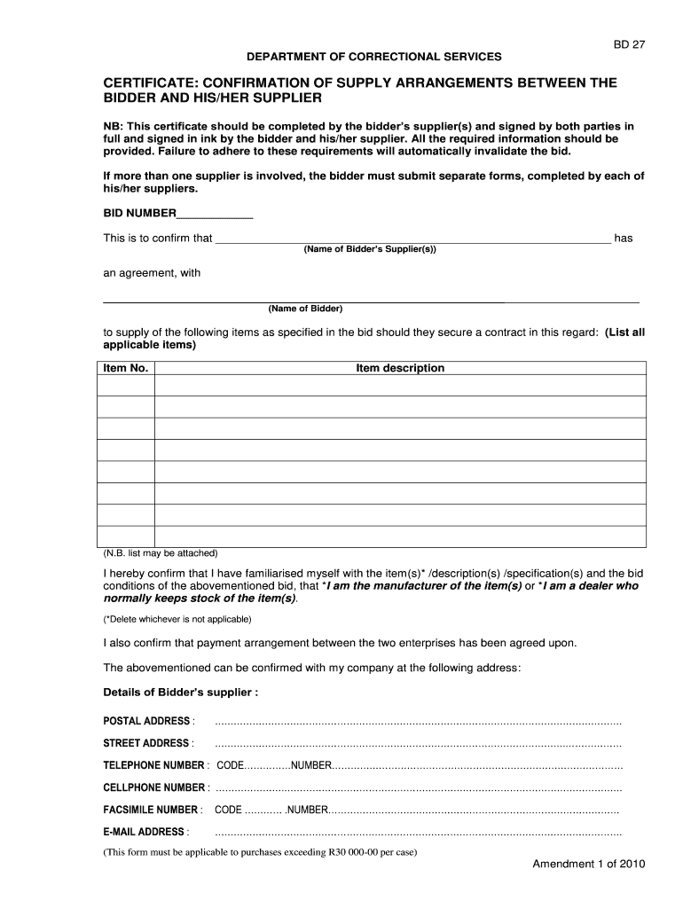 Bd27 form: Fill out & sign online | DocHub