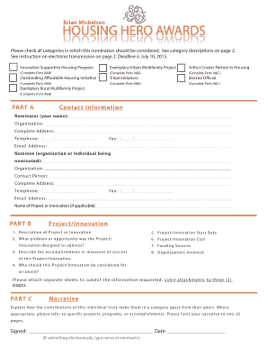 Fillable Online Nomination Form HHA 2015indd Fax Email Print - pdfFiller
