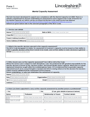Fillable Online scie org Mental Capacity Assessment - scie org Fax ...