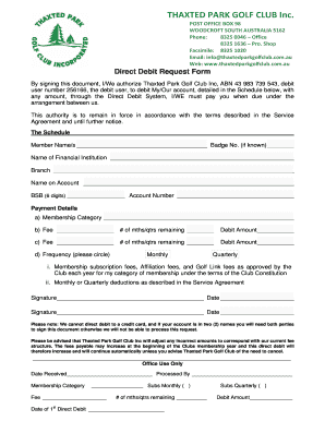 Fillable Online Direct Debit Request Dual Members Fax Email Print - pdfFiller