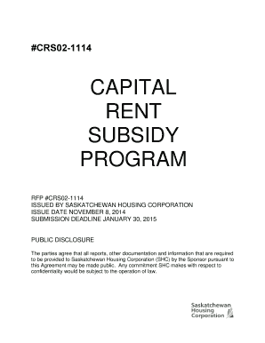 Fillable Online qp gov sk CAPITAL RENT SUBSIDY PROGRAM - Saskatchewan ...
