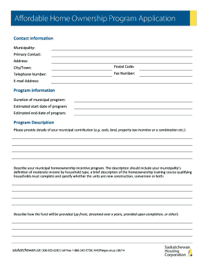 Fillable Online qp gov sk Affordable Home Ownership Program ...