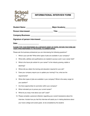 Fillable Online INFORMATIONAL INTERVIEW FORM - Home Inspire Fax Email ...