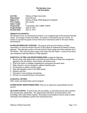 Fillable Online Pathway of Hope Caseworker Fax Email Print - pdfFiller