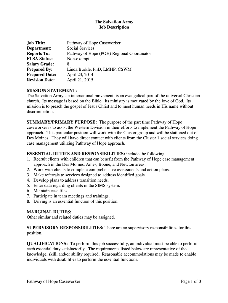 Fillable Online Pathway of Hope Caseworker Fax Email Print - pdfFiller