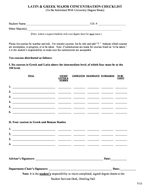 Fillable Online ase tufts updated concentration checklist.doc Fax Email ...