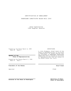 Fillable Online CERTIFICATION OF ENROLLMENT ENGROSSED SUBSTITUTE HOUSE ...