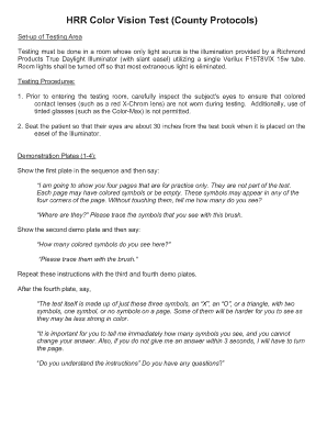 Fillable Online ceo lacounty HRR Color Vision Test (County Protocols ...
