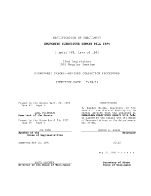 Fillable Online CERTIFICATION OF ENROLLMENT ENGROSSED SUBSTITUTE SENATE ...