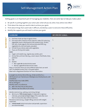 Fillable Online Self-Management Action Plan Fax Email Print - pdfFiller