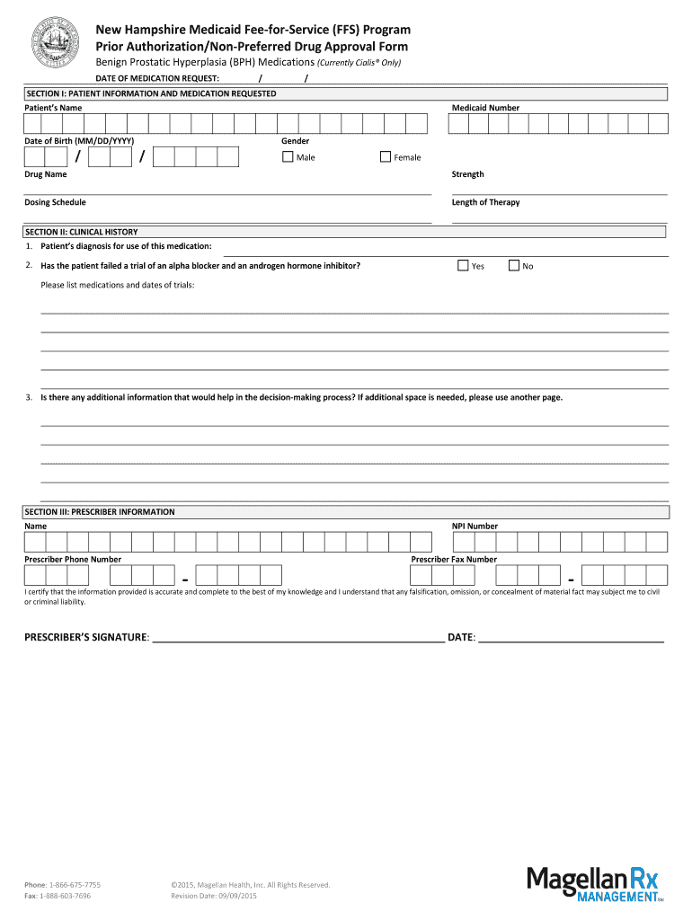 Fillable Online Reset Form New Hampshire Medicaid FeeforService (FFS ...