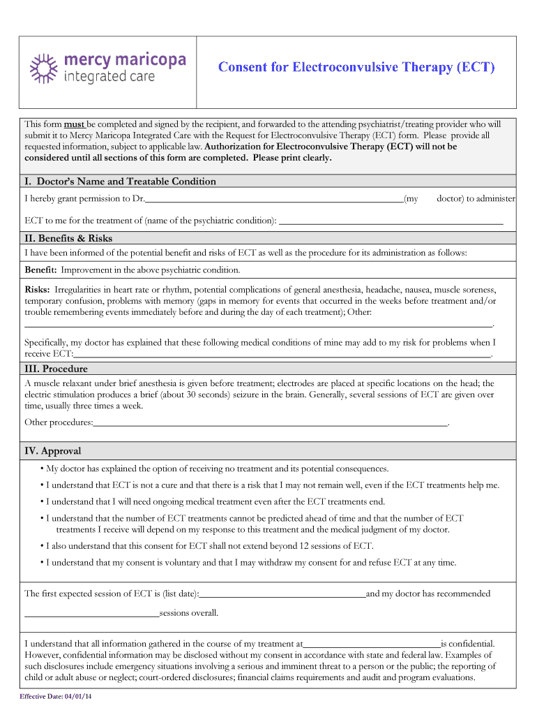 Fillable Online PM Form 3112 - Consent for ECT Form PM Form 3112 ...