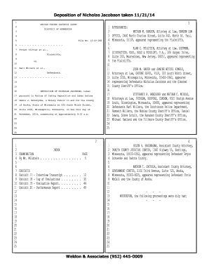 Fillable Online Deposition of Nicholas Jacobson taken 112114 Fax Email ...
