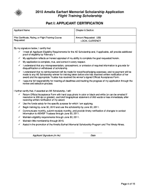 Fillable Online ninety-nines 2010 Amelia Earhart Memorial Scholarship ...