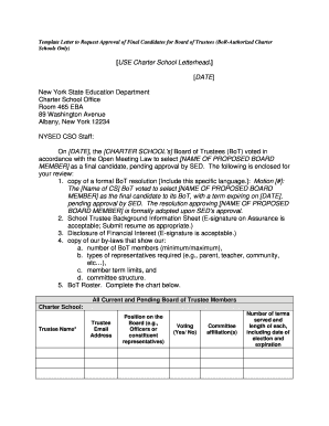 Fillable Online Template Letter to Request Approval of Final Candidates ...