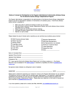Fillable Online Notice of Interest for Participation in the Program ...