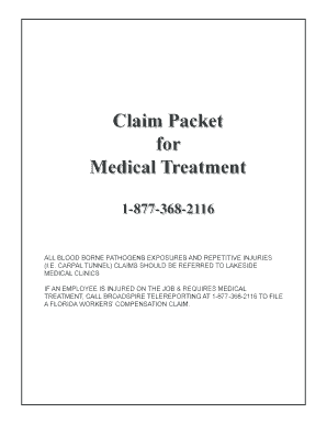 Fillable Online Claim Packet for Medical Treatment Fax Email Print ...