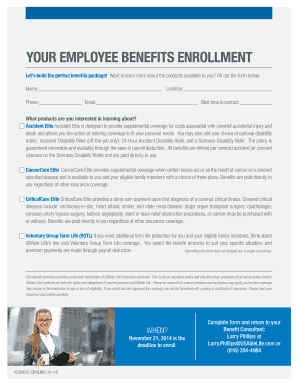 Fillable Online YOUR EMPLOYEE BENEFITS ENROLLMENT Fax Email Print ...