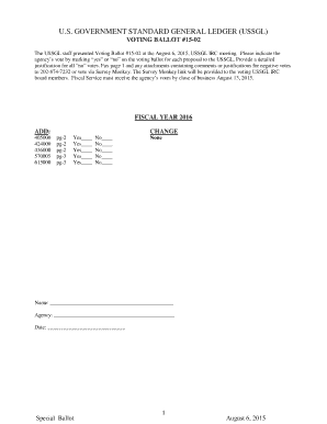 Fillable Online GOVERNMENT STANDARD GENERAL LEDGER (USSGL) Fax Email ...