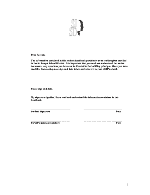 Fillable Online Dear Parents document Any questions you have can be Fax ...