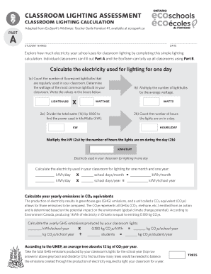Fillable Online classroom lighting assessment Fax Email Print - pdfFiller