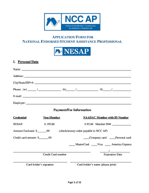 Fillable Online NATIONAL ENDORSED STUDENT ASSISTANCE PROFESSIONAL Fax ...