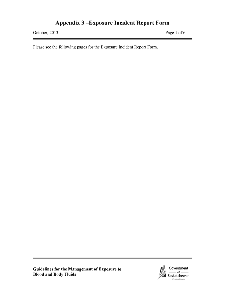 Fillable Online Appendix 3 - Exposure Incident Report Form Fax Email ...