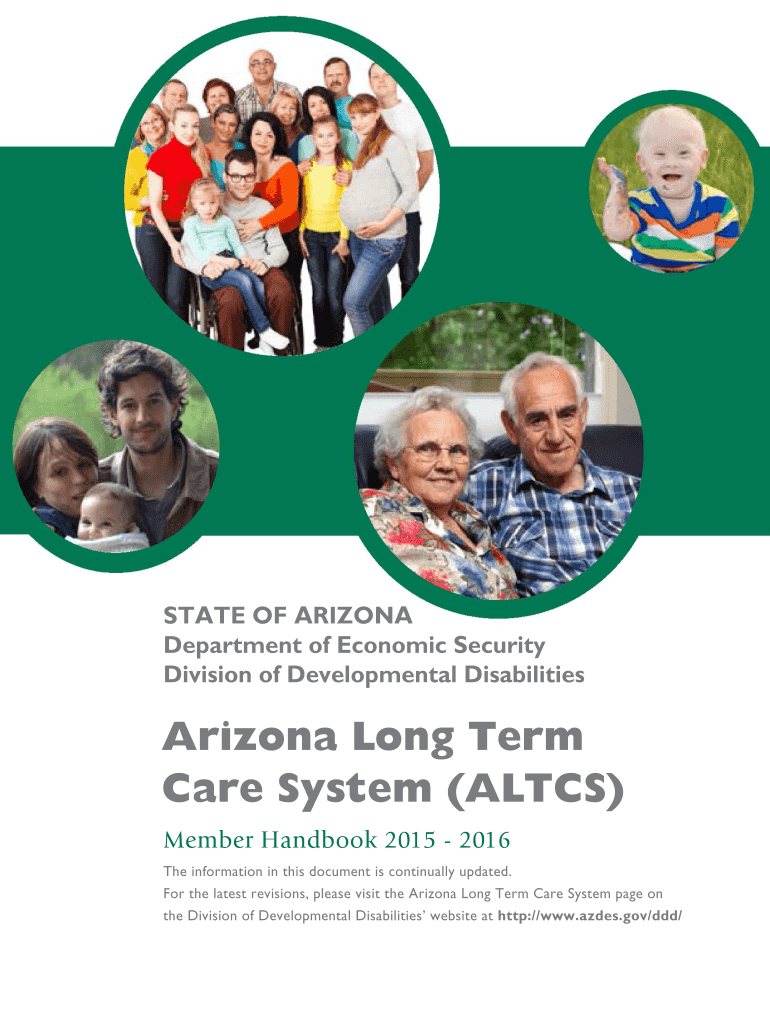 Fillable Online Arizona Long Term Care System (ALTCS) Member Handbook ...