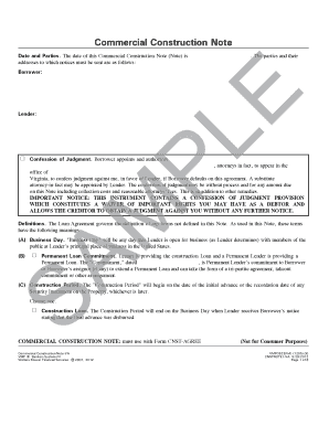 Fillable Online Commercial Construction Note VA Fax Email Print - pdfFiller