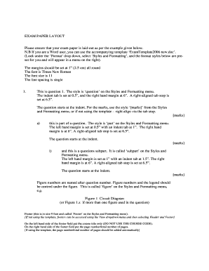 Fillable Online EXAM PAPER LAYOUT Fax Email Print - pdfFiller