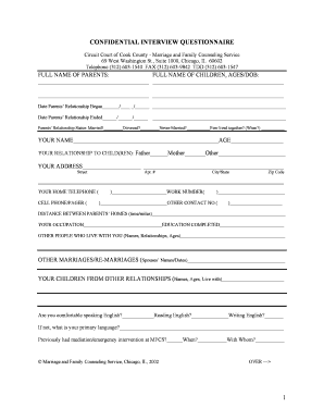 Fillable Online CONFIDENTIAL INTERVIEW QUESTIONNAIRE Fax Email Print ...