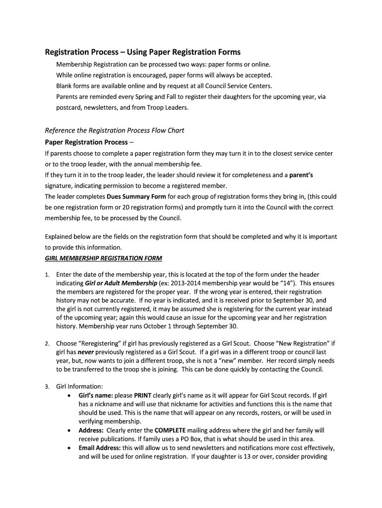 Fillable Online Registration Process Using Paper Registration Forms Fax ...