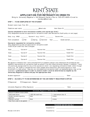 Fillable Online APPLICATION FOR RETROACTIVE CREDITS Fax Email Print ...
